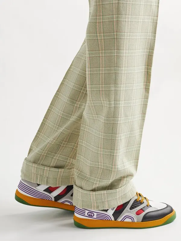 Gucci Basket Rubber-Trimmed Demetra High-Top Sneakers  display picture 1