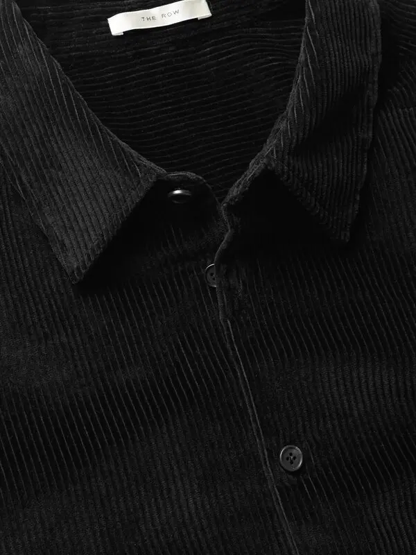 The Row Beto Wool-Corduroy Shirt - Black | Editorialist