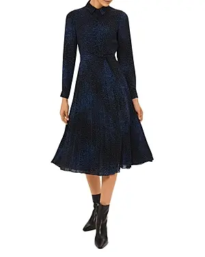 HOBBS LONDON Adalyn Printed Belted Shirt Dress