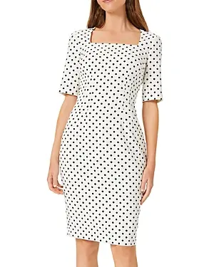 HOBBS LONDON Astraea Polka Dot Sheath Dress