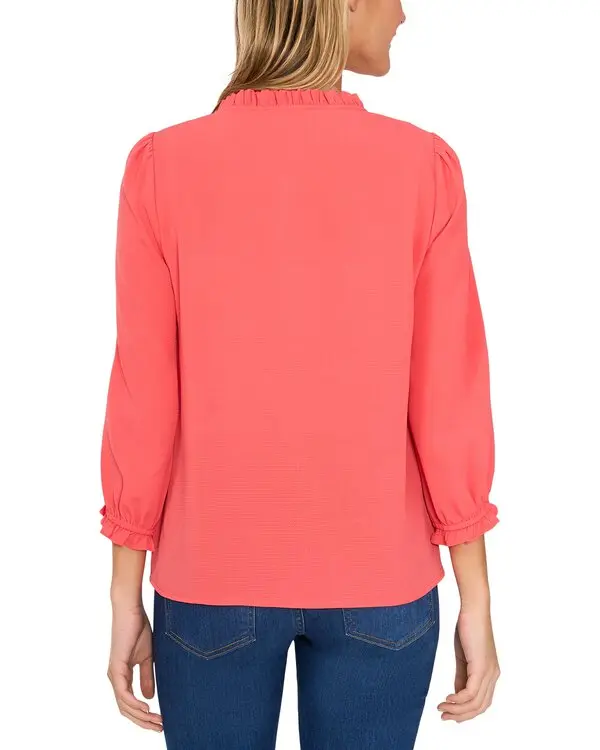 CECE DUPRAZ Ruffle Trim Blouse - Calypso Coral