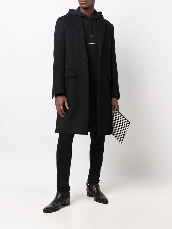Saint Laurent Logo-print Hoodie - Black