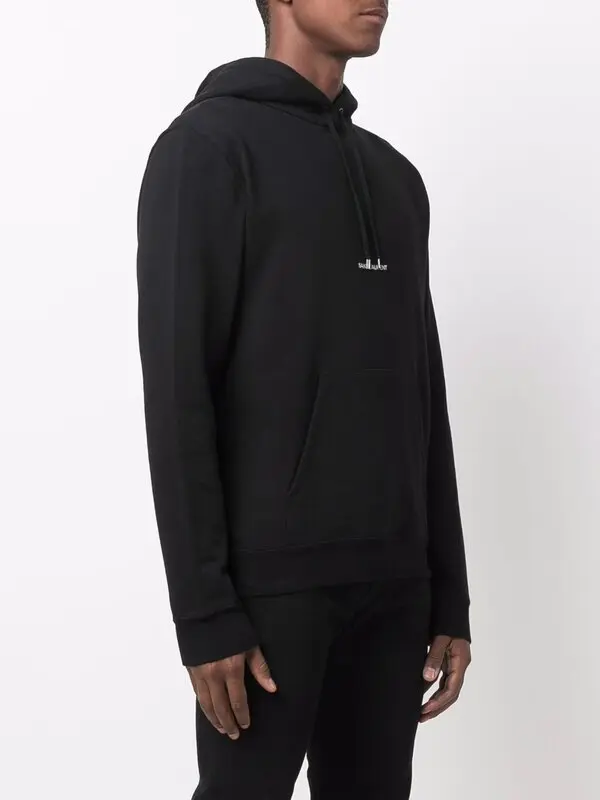 Saint Laurent Logo-print Hoodie - Black