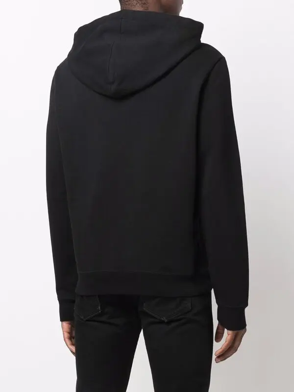 Saint Laurent Logo-print Hoodie - Black
