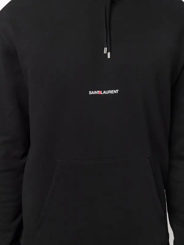 Saint Laurent Logo-print Hoodie - Black