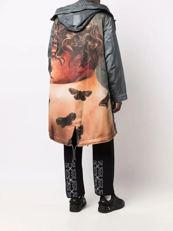 Undercover Painterly-print Hooded Parka