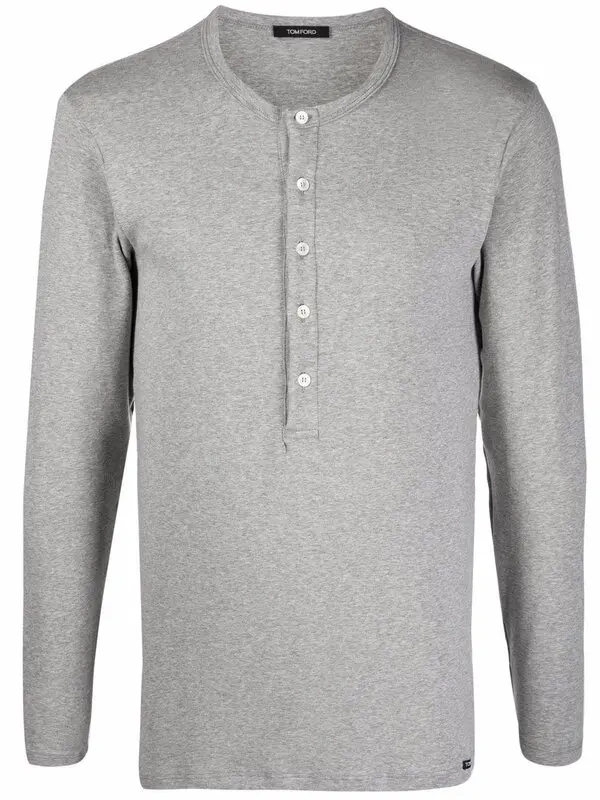 TOM FORD Long-sleeve Button-fastening Top - Grey