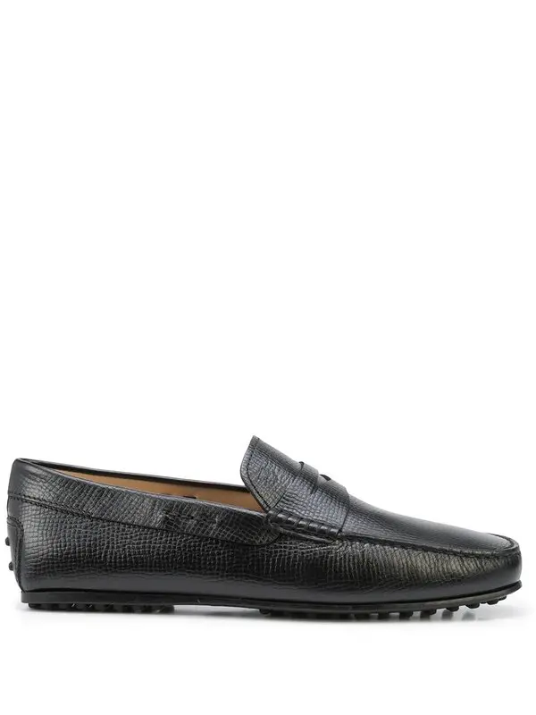 TOD'S Grained Leather Penny Loafers