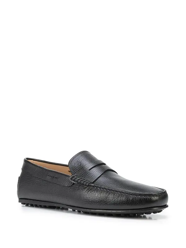 TOD'S Grained Leather Penny Loafers