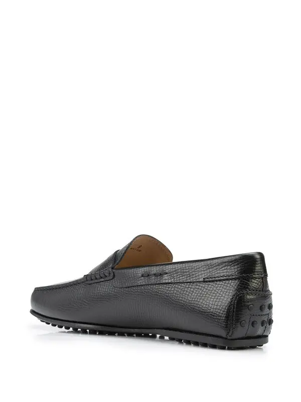 TOD'S Grained Leather Penny Loafers