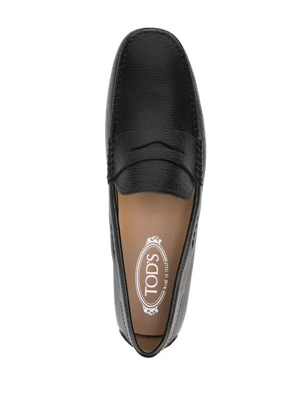 TOD'S Grained Leather Penny Loafers