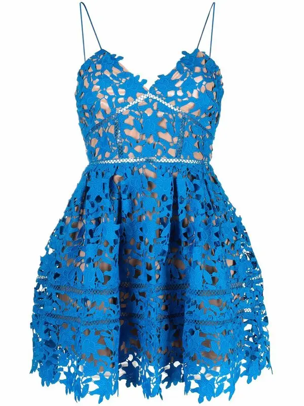 knee length dresses for ladies RENT Self Portrait Azalea Mini Dress (RRP £270) main image 0