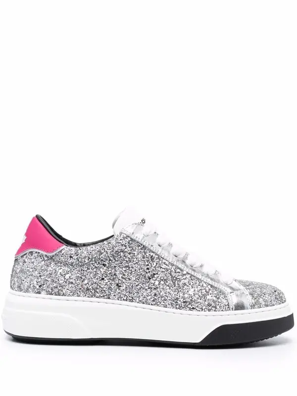Dsquared2 Glitter Low-top Sneakers - Silver