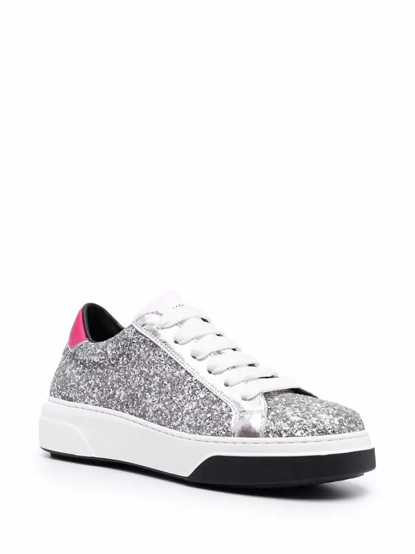 Dsquared2 Glitter Low-top Sneakers - Silver