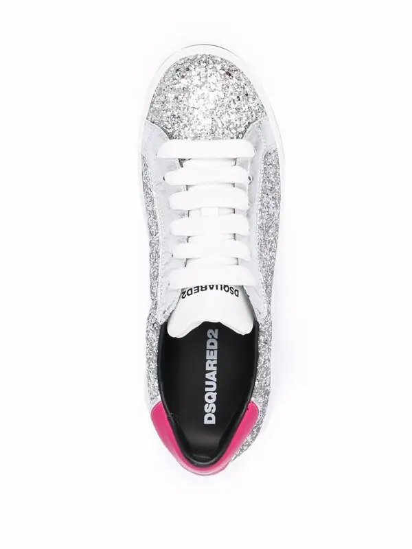 Dsquared2 Glitter Low-top Sneakers - Silver