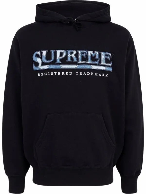 Supreme Denim Logo Hooded Sweatshirt