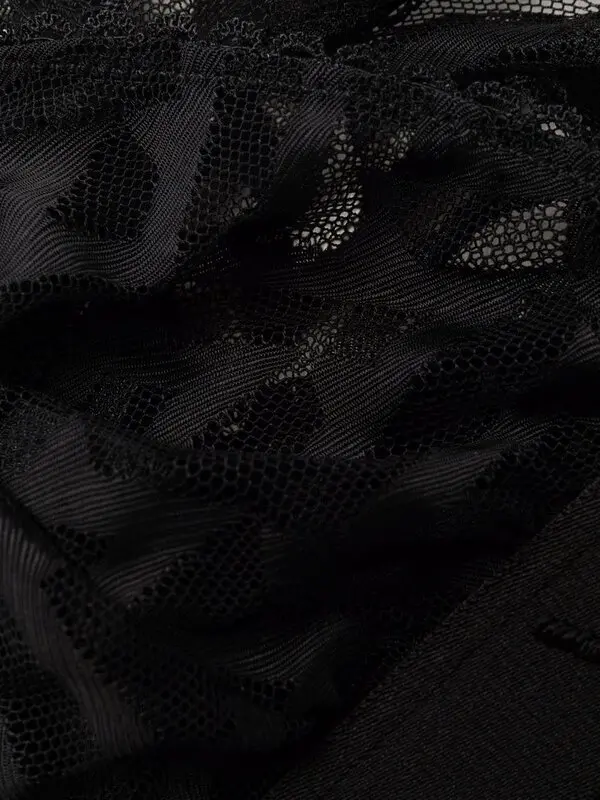 Versace Greca Signature Tulle Bralette - Black