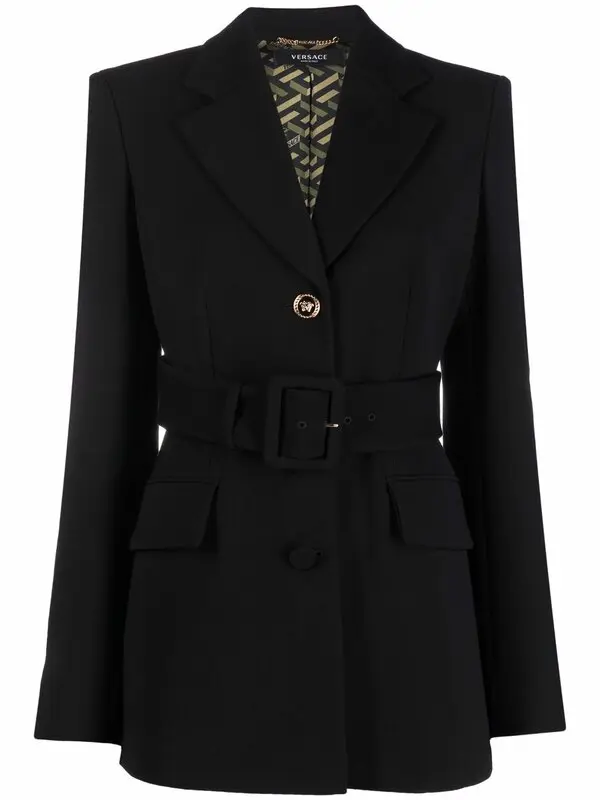 Versace Belted Single-breasted Blazer