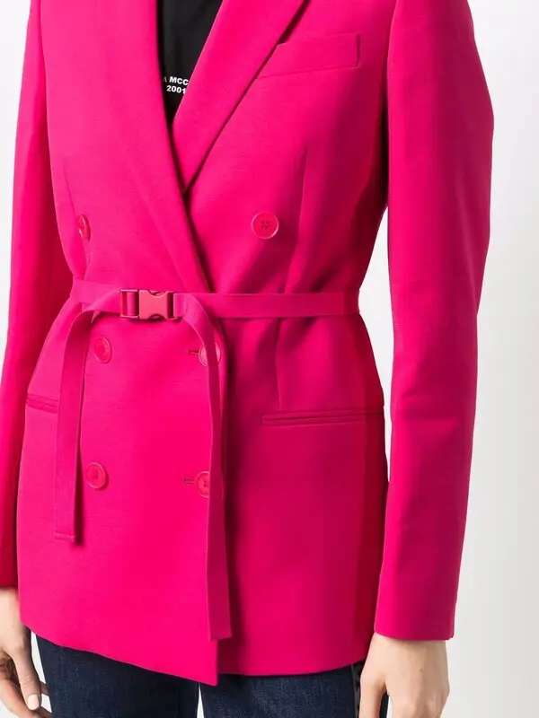 Stella McCartney Peak Lapel Belted Blazer - Pink