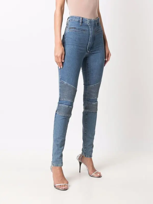 Philipp Plein High-waist Biker Jeans