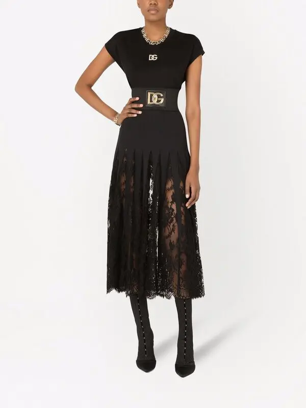 Dolce & Gabbana Chantilly-lace Midi Skirt