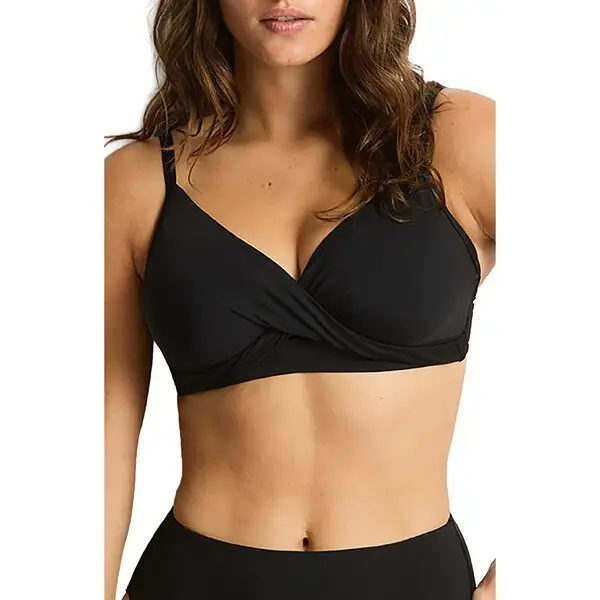 SEA LEVEL Twist Front Dd- & E-cup Underwire Bikini Top - Black