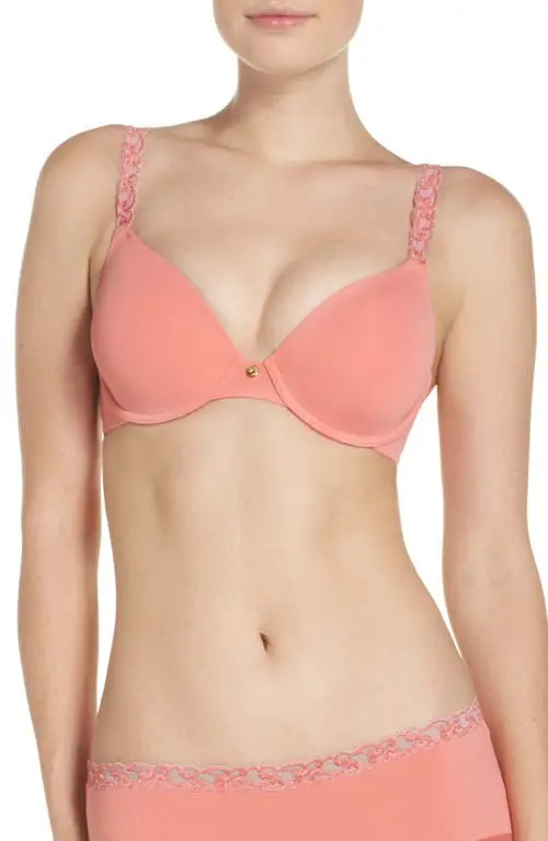 Natori Pure Luxe Underwire T-shirt Bra - Melon/mink