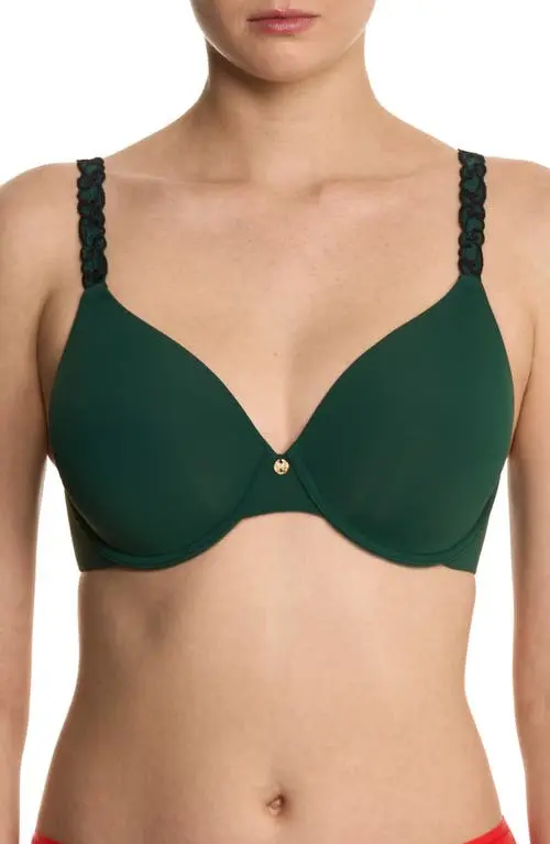 Natori Pure Luxe Underwire T-shirt Bra - Midnight Jade/black