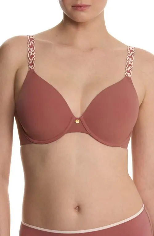 Natori Pure Luxe Underwire T-shirt Bra - Nostalgia Rose/peach Whip