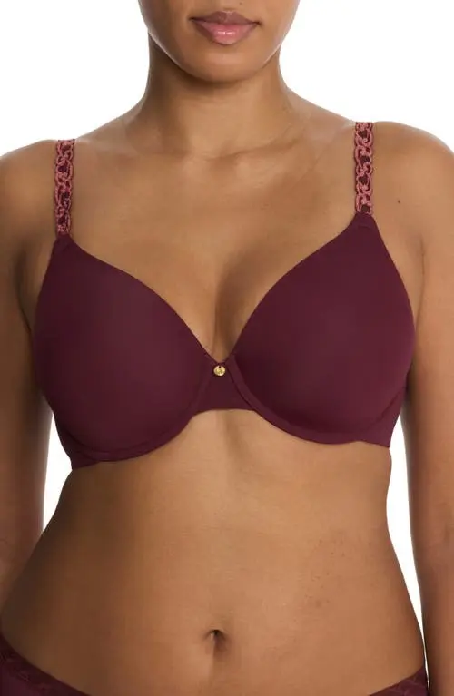 Natori Pure Luxe Underwire T-shirt Bra - Royal Fig/red Stone
