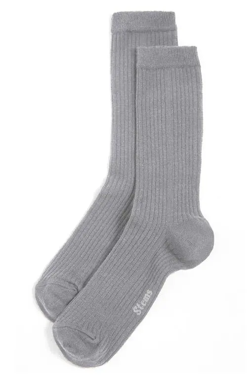 STEMS Cotton & Cashmere Blend Crew Socks - Grey