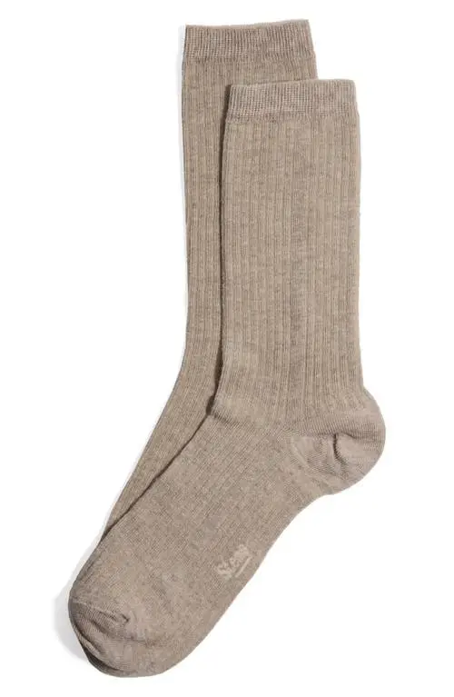 STEMS Cotton & Cashmere Blend Crew Socks - Gris