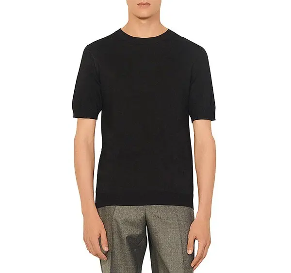 Sandro Knitted Tee - Black