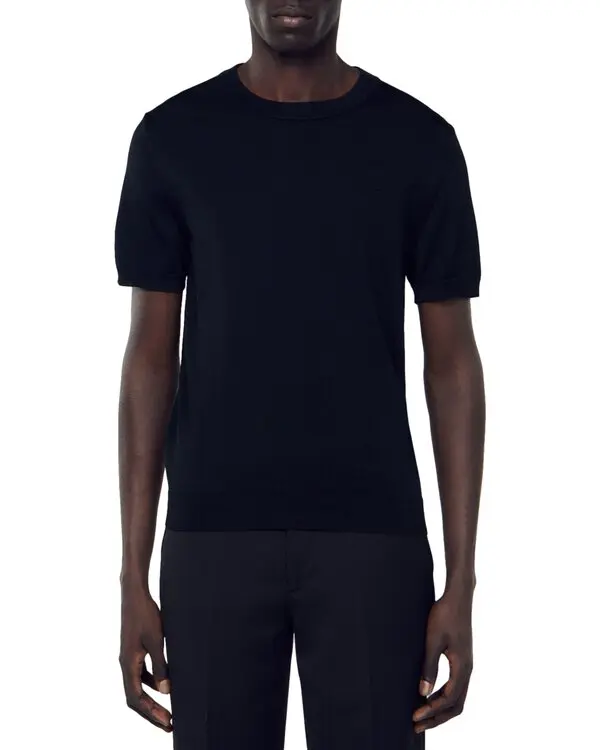 Sandro Knitted Tee - Black