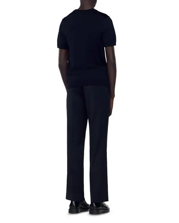 Sandro Knitted Tee - Black