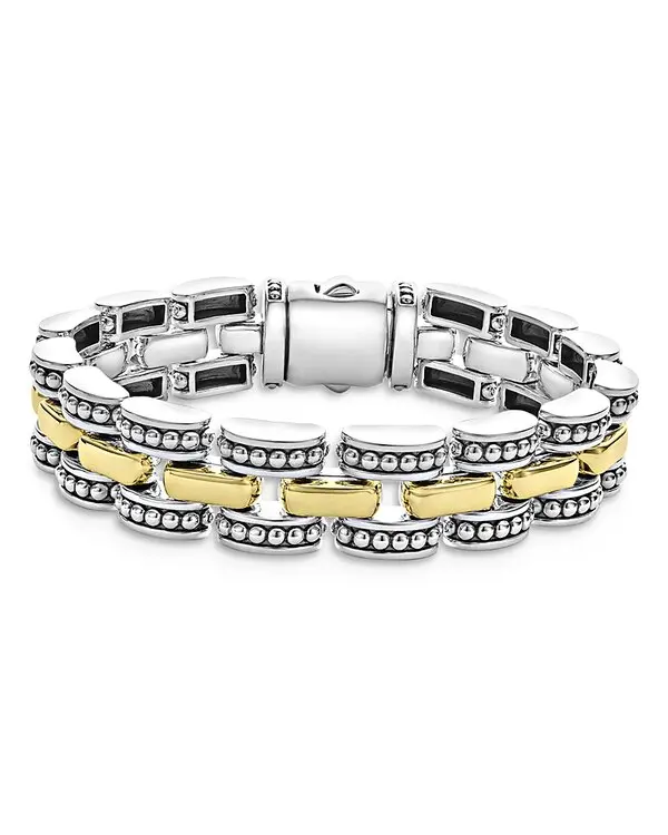 Lagos 18k Yellow Gold And Sterling Silver Link Bracelet - Silver/gold