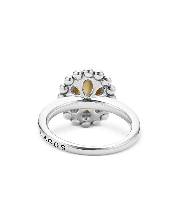 Lagos 18k Yellow Gold & Sterling Silver High Bar Oval Dome Ring
