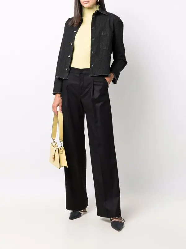 PT TORINO Pleat-detail Wide-leg Tailored Trousers - Black