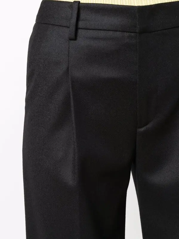 PT TORINO Pleat-detail Wide-leg Tailored Trousers - Black