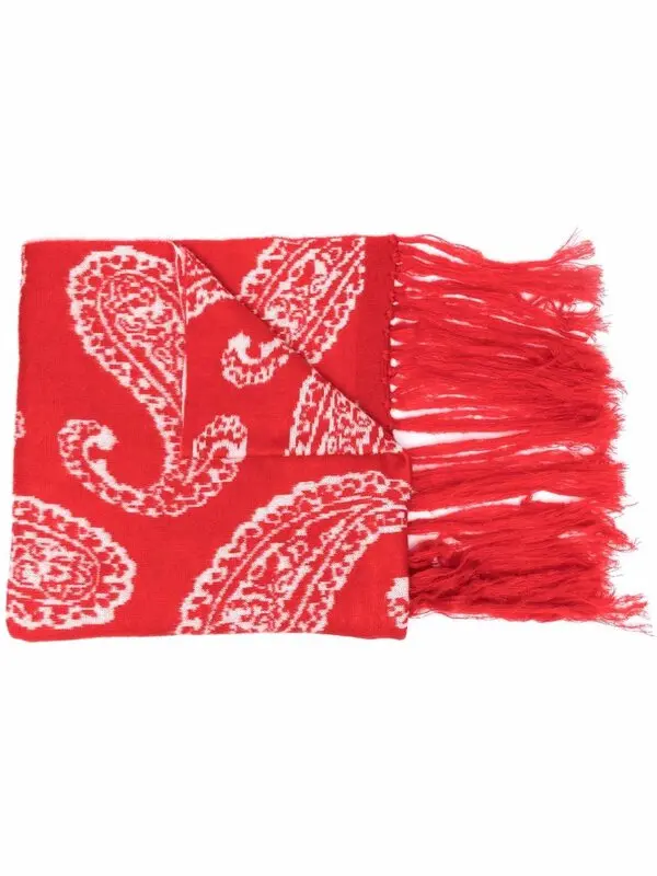 424 Paisley Pattern Scarf - Red