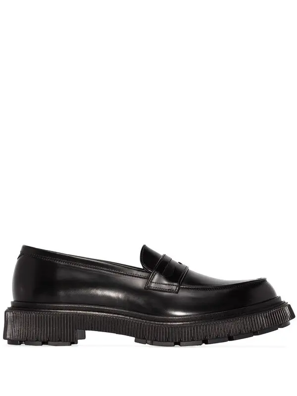 ADIEU PARIS Penny-slot Leather Loafers