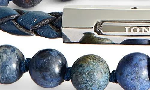 JONAS STUDIO Hand-knotted Dumortierite And Leather Bracelet - Blue