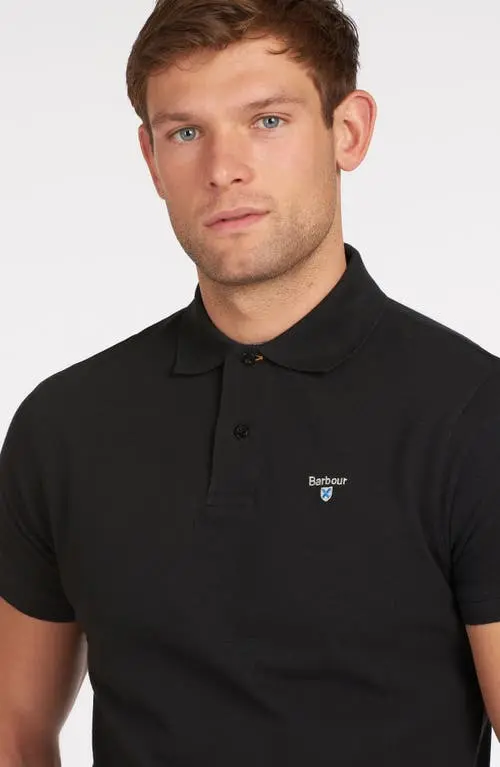 Barbour Tartan Piqué Polo - Black/modern
