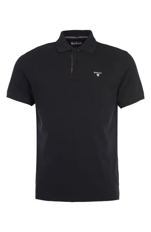 Barbour Tartan Piqué Polo - Black/modern
