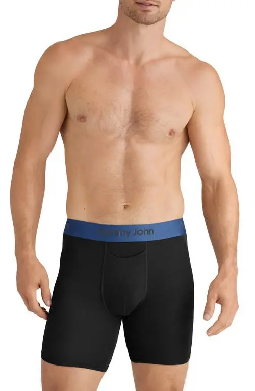 Tommy John Second Skin 6-inch Boxer Briefs - Black/blue Quartz Wb