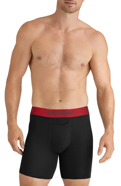 Tommy John Second Skin 6-inch Boxer Briefs - Black/haute Red Wb