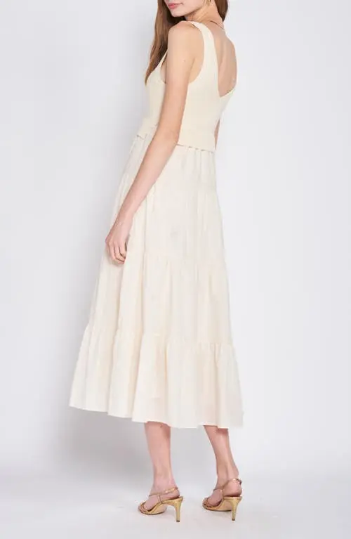 EN SAISON Mixed Media Tiered Midi Dress