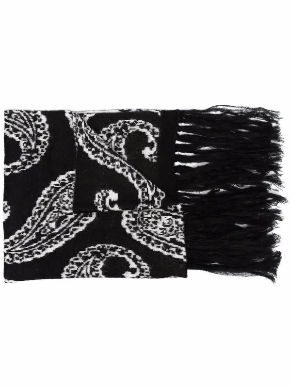 424 Paisley Pattern Scarf - Black