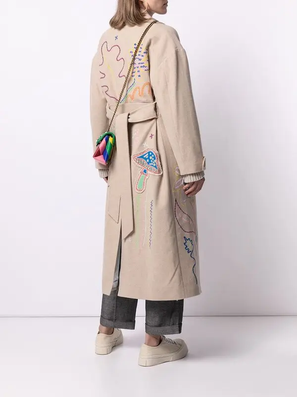 Mira Mikati Embroidered-design Belted Coat