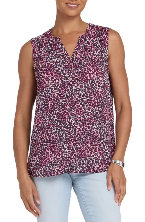 NYDJ Print Pleat-back Sleeveless Blouse - Catarina